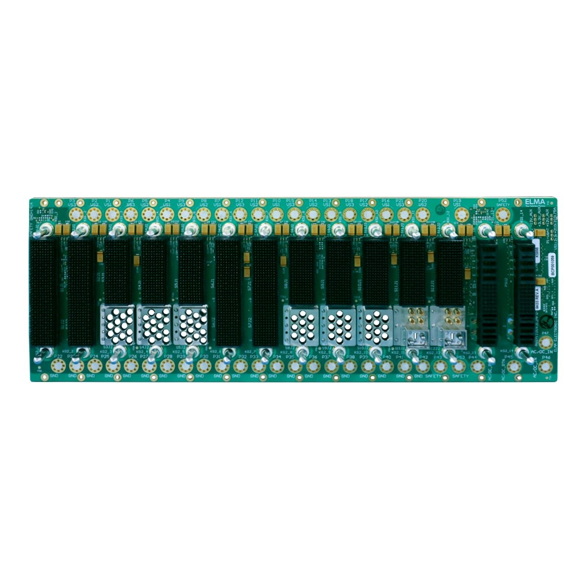 10-slot VITA 65 3U Backplane aligned to SOSA with 2 x VITA 62 power ...